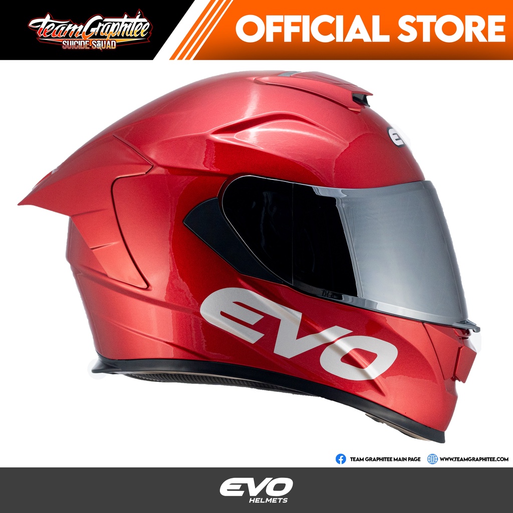 EVO HELMET GT PRO METALLIC RED (GLOSSY RED) SILVER LENS | Shopee ...