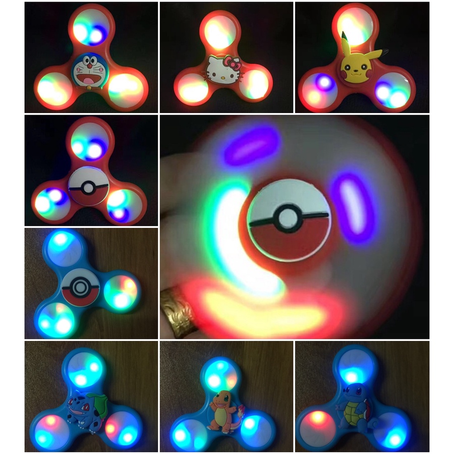 LED light Cartoon Pokemon Pikachu Fidget Spinners | Shopee Philippines