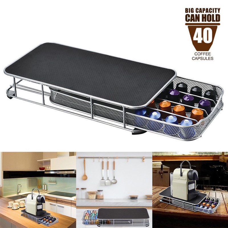 Coffee Pod Holder Organizer Coffee Machine Base Drawer Home Base ...