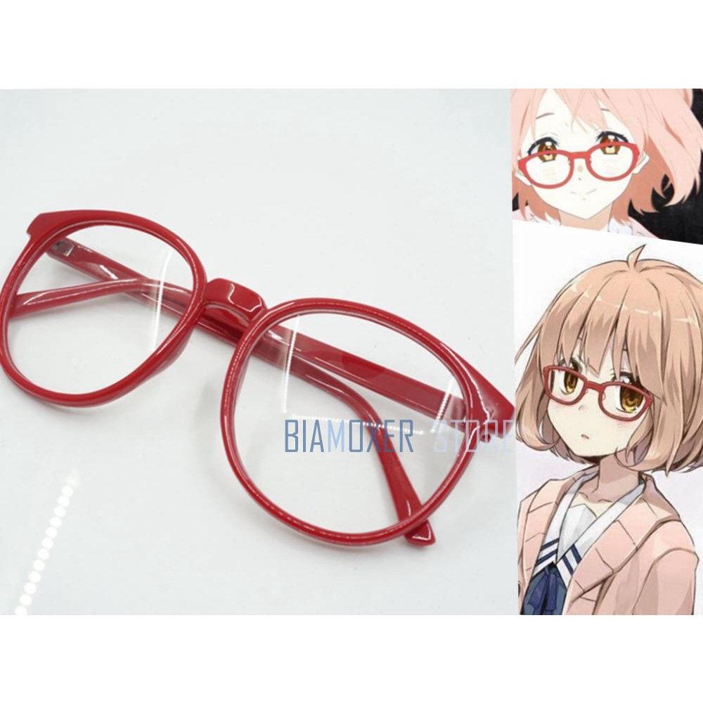 Hot anime Kyokai no kanata red round frame glasses Kuriyama Mirai ...