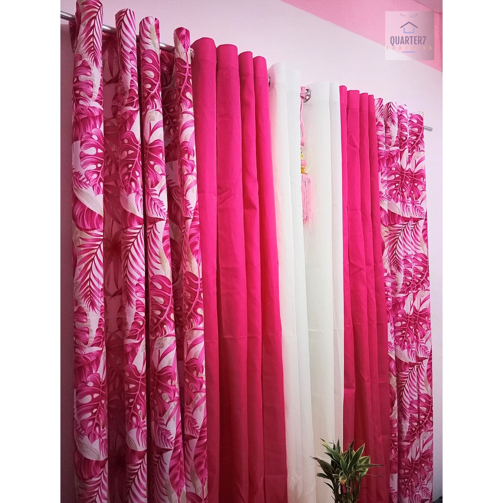 Quarter7 Curtains - Geena - Pinty - Pink - SOLD PER PIECE | Shopee ...