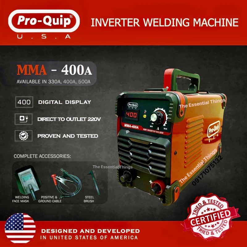Proquip USA 400a Inverter Welding Machine, Ready Stock Pro Quip ...
