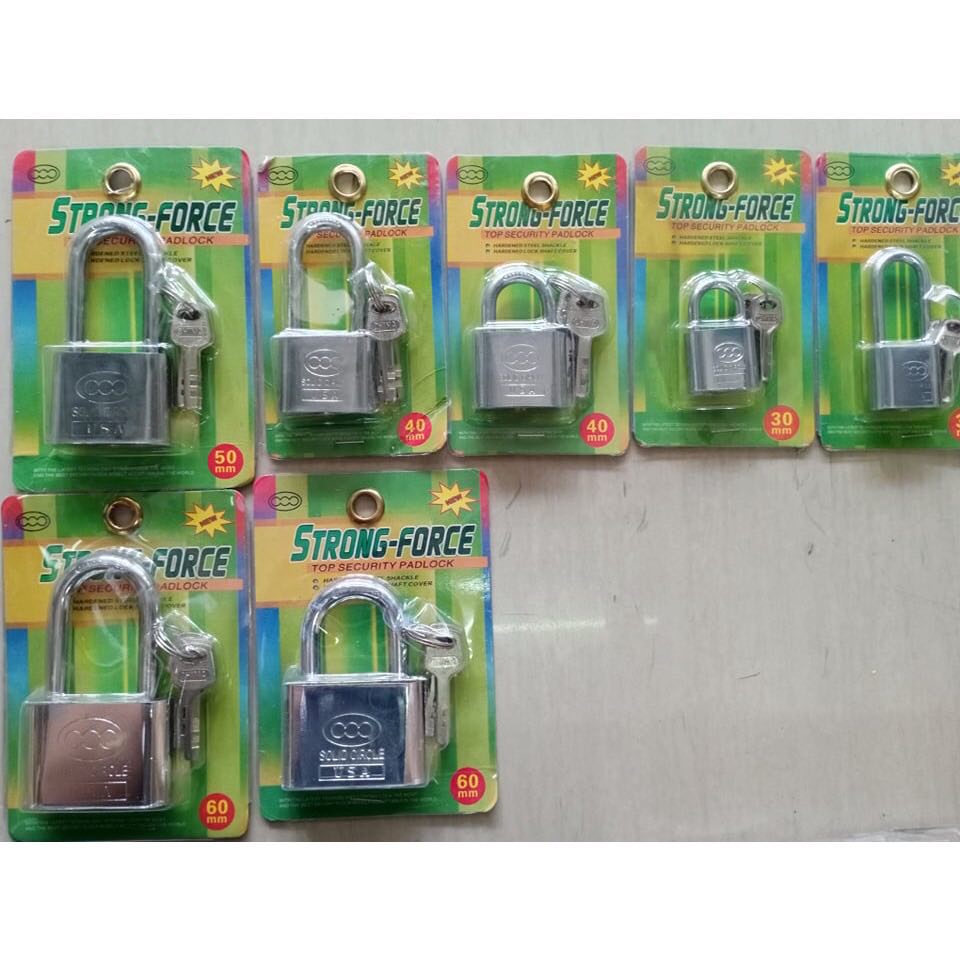 Strong Force Heavy Duty Pad Lock Good Quality Stainless | Shopee ...
