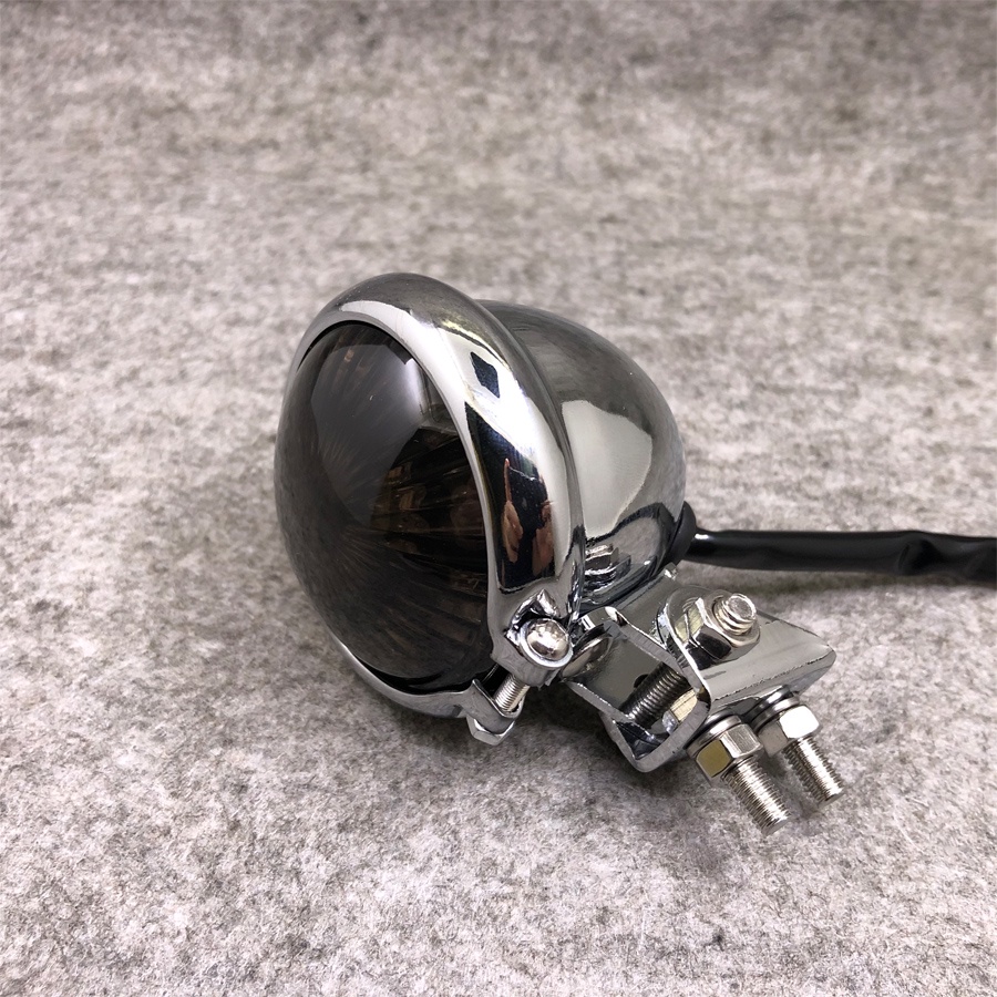 1PC Lens Universal LED Motorcycle Rear Tail Light Round Vintage Retro ...