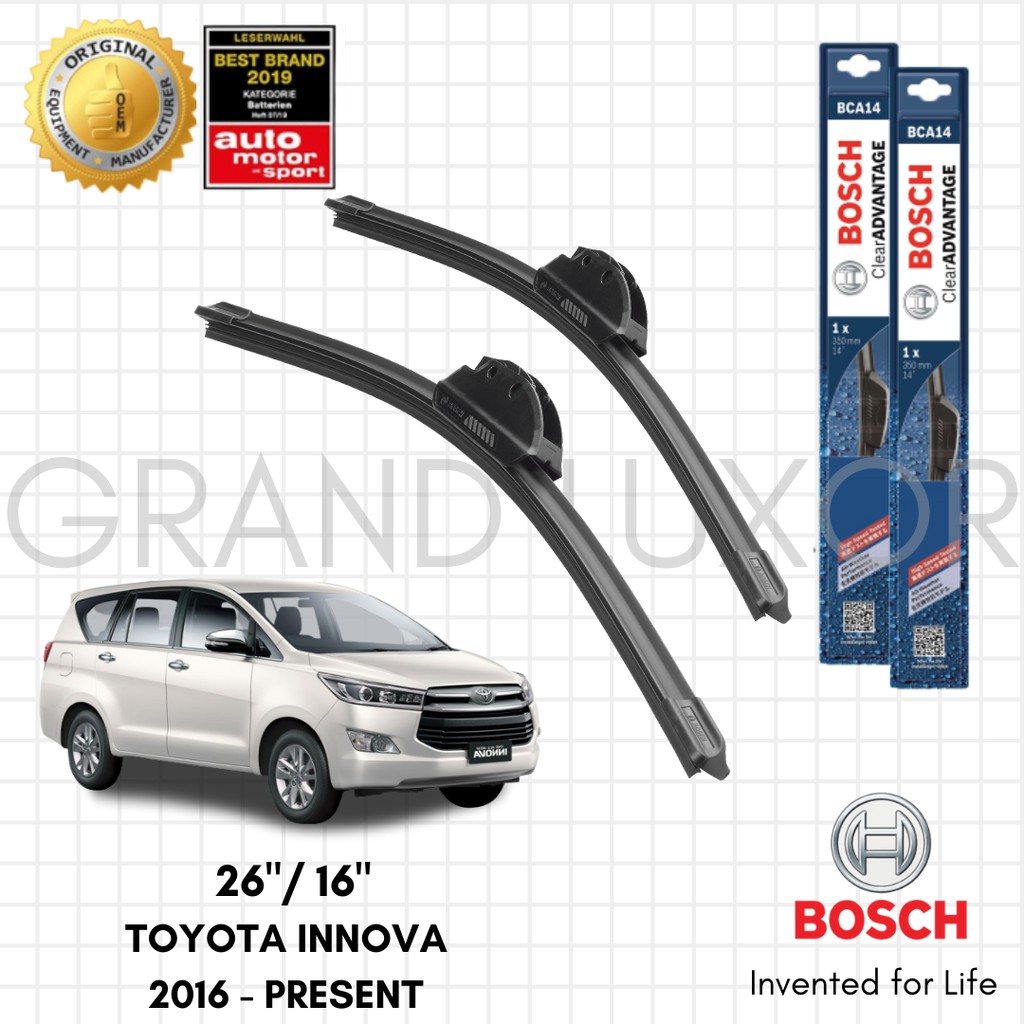 Bosch Clear Advantage Wiper Blade Set For Toyota Innova 2016 - Present ...