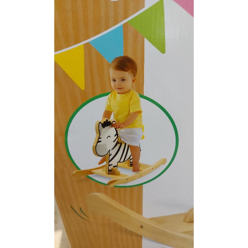 Elc WOODEN ROCKING zebra | Shopee Philippines