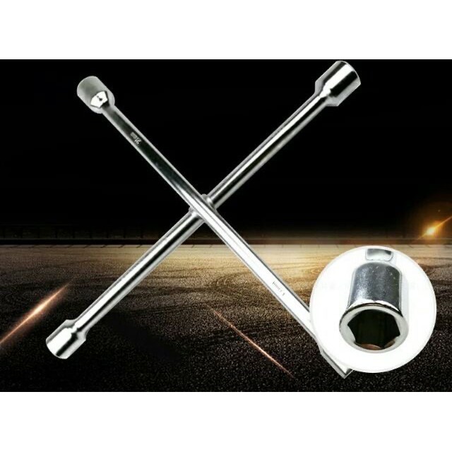 Chrome Vanadium Steel Car Wheels Cross Wrench Universal | Shopee ...