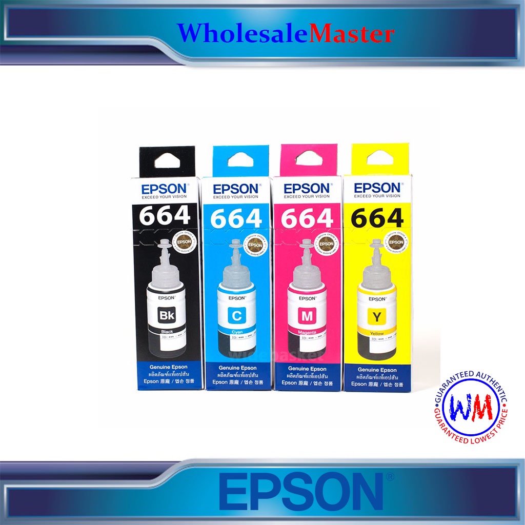 Epson Genuine Bottle Ink Set 70ml T664 CMYK | Shopee Philippines