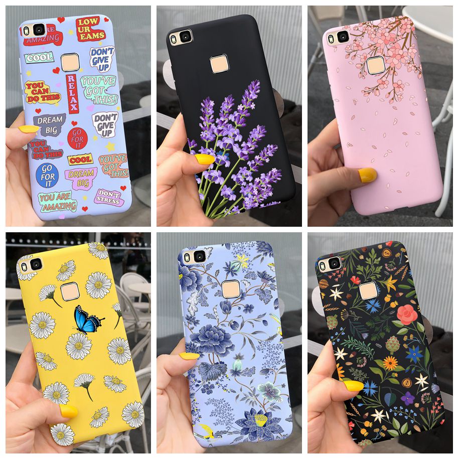 Soft Case Huawei P9 Lite 2016 Phone Back Cover Popular Flower Matte ...