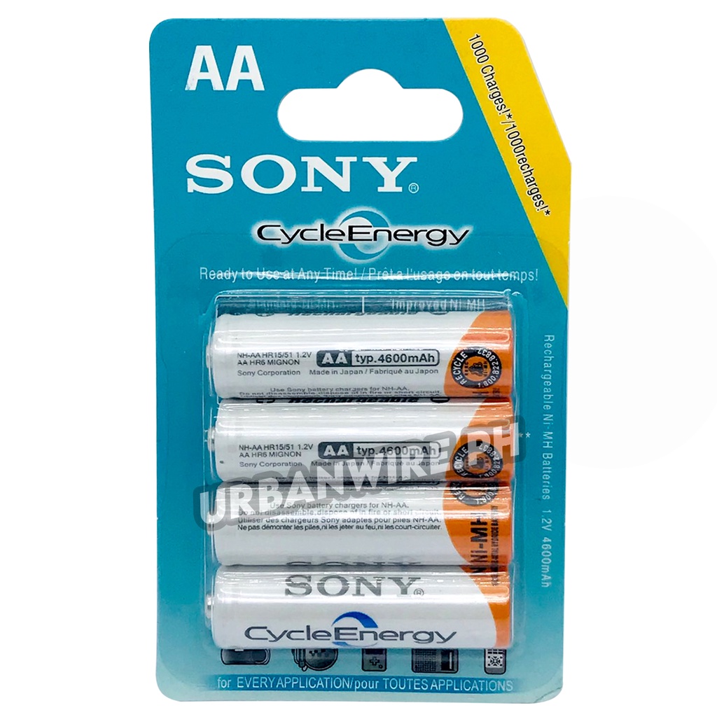 SONY AA / AAA Nickl-Metal Hydride Rechargeable Battery 4pcs | Shopee ...