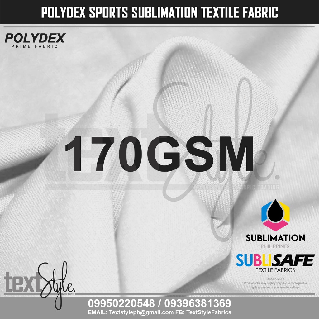 Textstyle White Sports Polydex Sublimation Textile Fabric SubliSafe ...