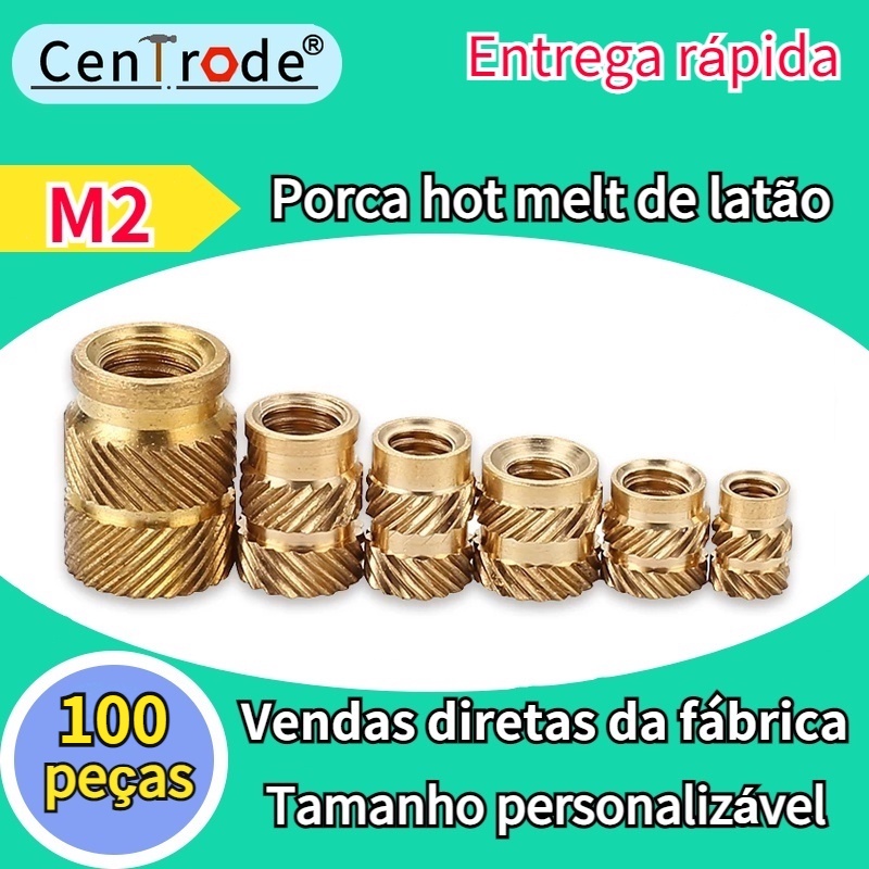 M2 Hot Melt Bracket Nut 100 pcs Thermoformed Copper Wire Insert SL ...