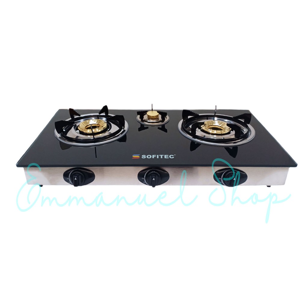 Triple Burner Tempered Glass Gas Stove Sofitec SGS-0301 | Shopee ...