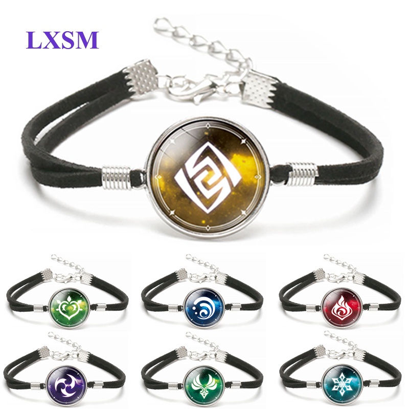 Genshin Impact Vision Bracelet adjustable leather Cosplay 7 Elements ...