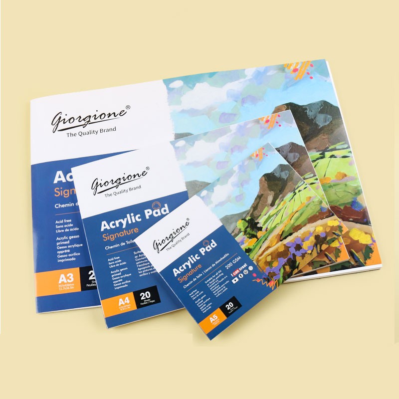 A3/A4/A5 Acrylic Painting Pad, 20 Sheets, Thick Painting Paper (200 gsm ...