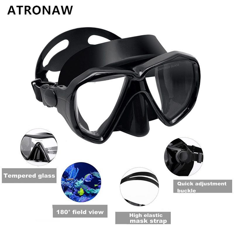 ATRONAW Snorkeling Set Diving Goggles Tempered Glass Scuba Diving Mask ...