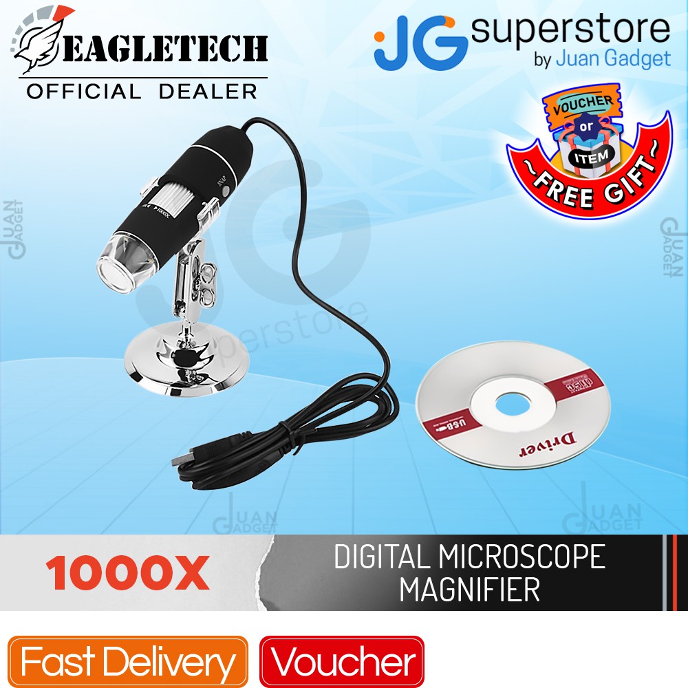 Eagletech 1000X LED USB Digital Microscope Endoscope Camera Magnifier ...