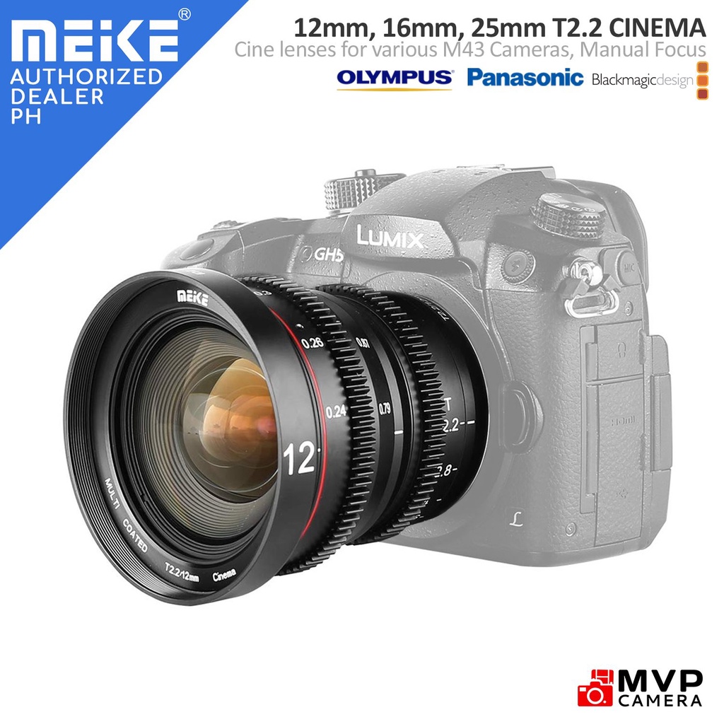 Meike 12mm 16MM 25MM T2.2 Cine Lens Manual for MFT Micro Four Thirds M43 MVP CAMERA | Shopee ...
