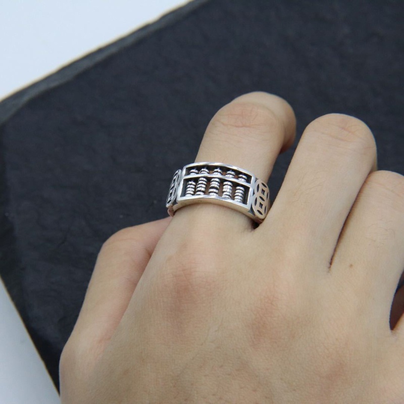 Uein Abacus Bead Cute Punk Goth Vintage Cool Ring Hip Hop Unique ...