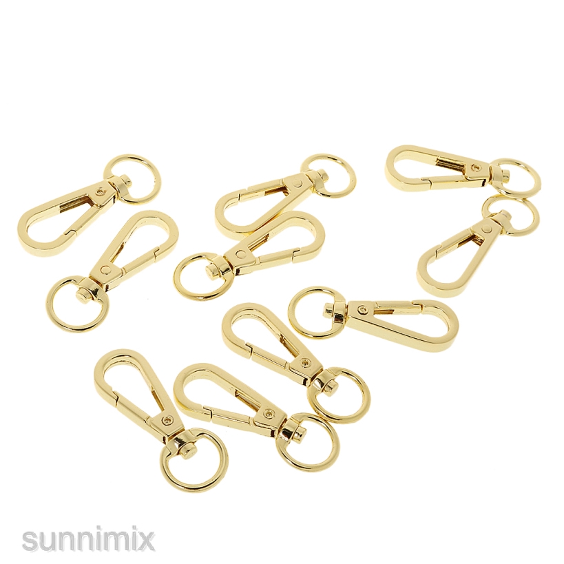 [SUNNIMIX] 10pcs Alloy Spring Hook Clasps Keychain Key Chain Gold ...
