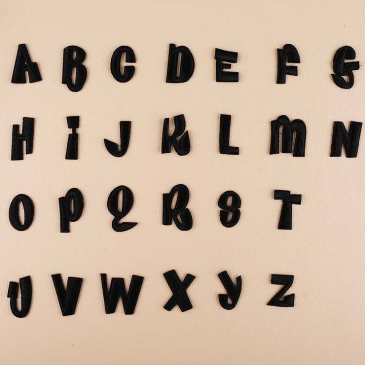 Small Size Black English Letters 26 Pieces All Set Capital Embroidery ...