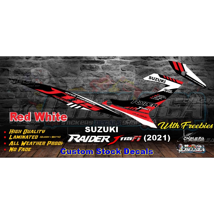 Suzuki Raider J 115 Fi (2021) Custom Stock Decals / Stickers with ...