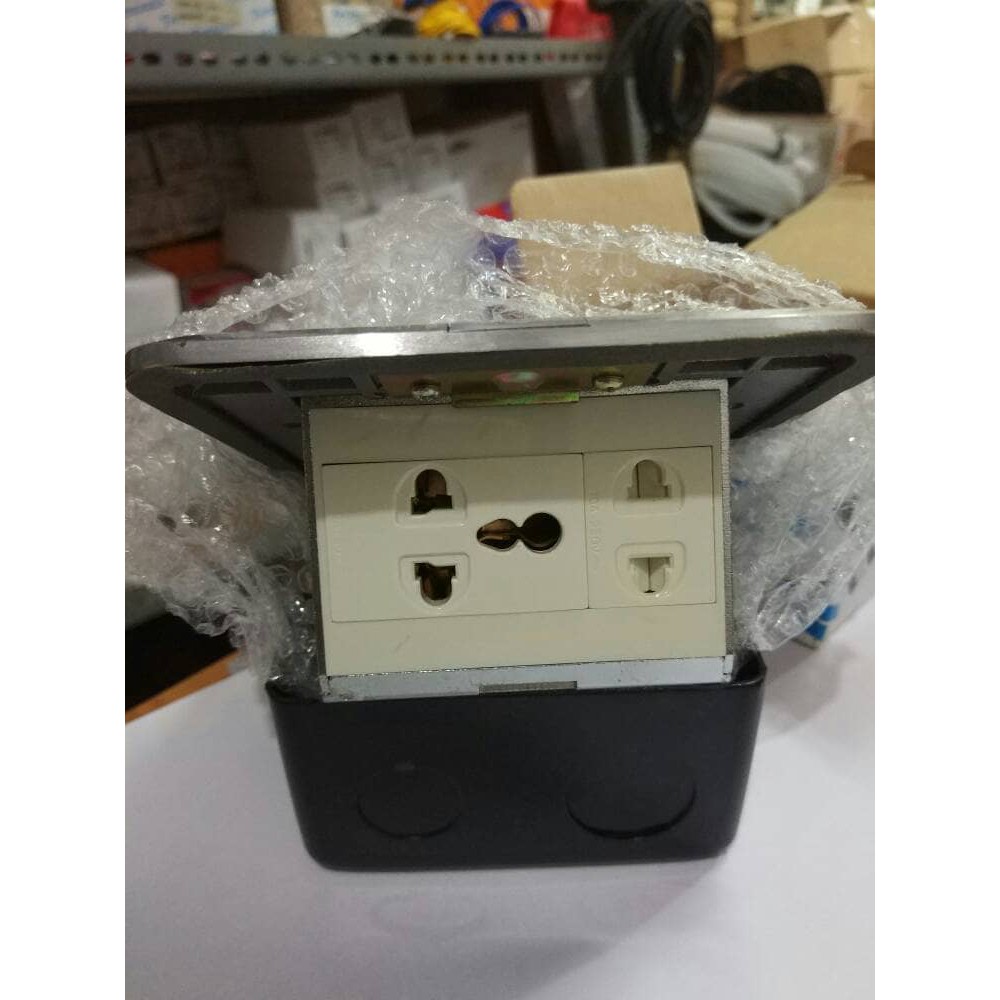 Multipurpose socket + 2 pin floor socket complete inbow | Shopee ...