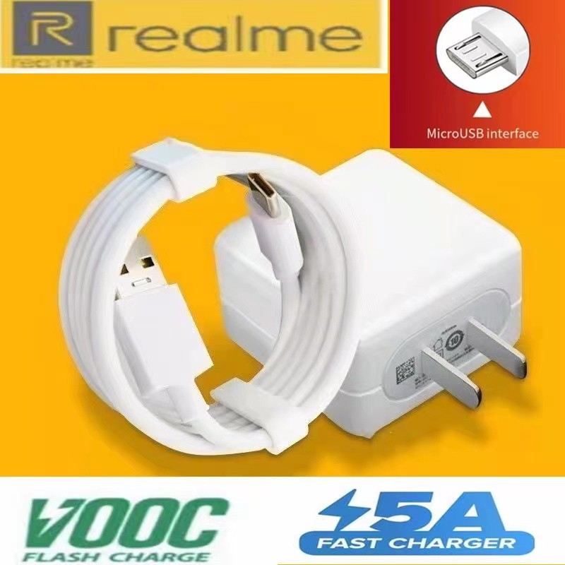 Realme Fast Charger VOOC Flash charging 20W 5V 4A Micro USB Type C Data ...