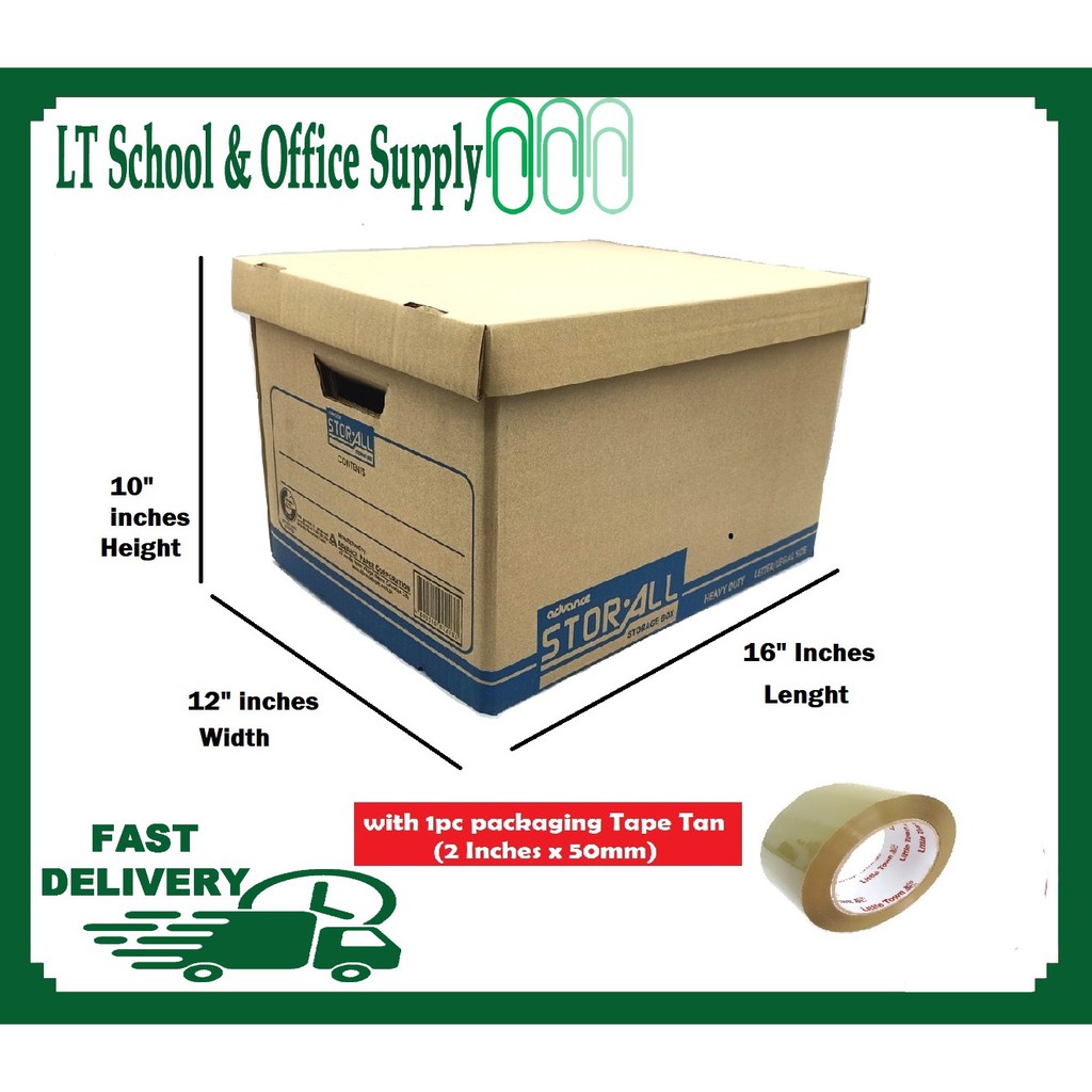 Heavy Duty Storage Box Office File Document Box with Packaging Tape ...