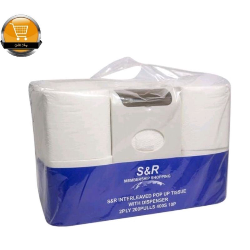 S&R Interleaved 2-Ply Pop Up Tissue with Dispenser 10 packs | Shopee ...