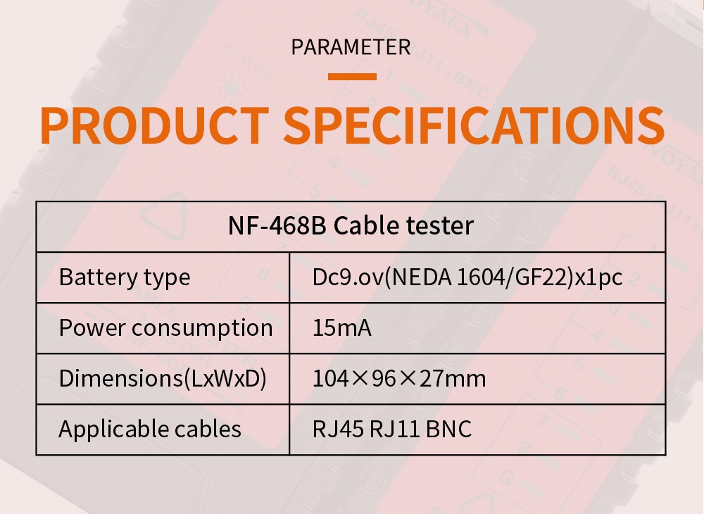 NF-468B Network Cable Tester RJ45 RJ11 BNC Cable Tracker Network Lan ...