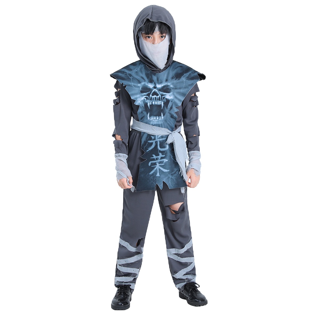 Zombie Ninja Warrior Kids Costume Scary Halloween Fancy Dress | Shopee ...