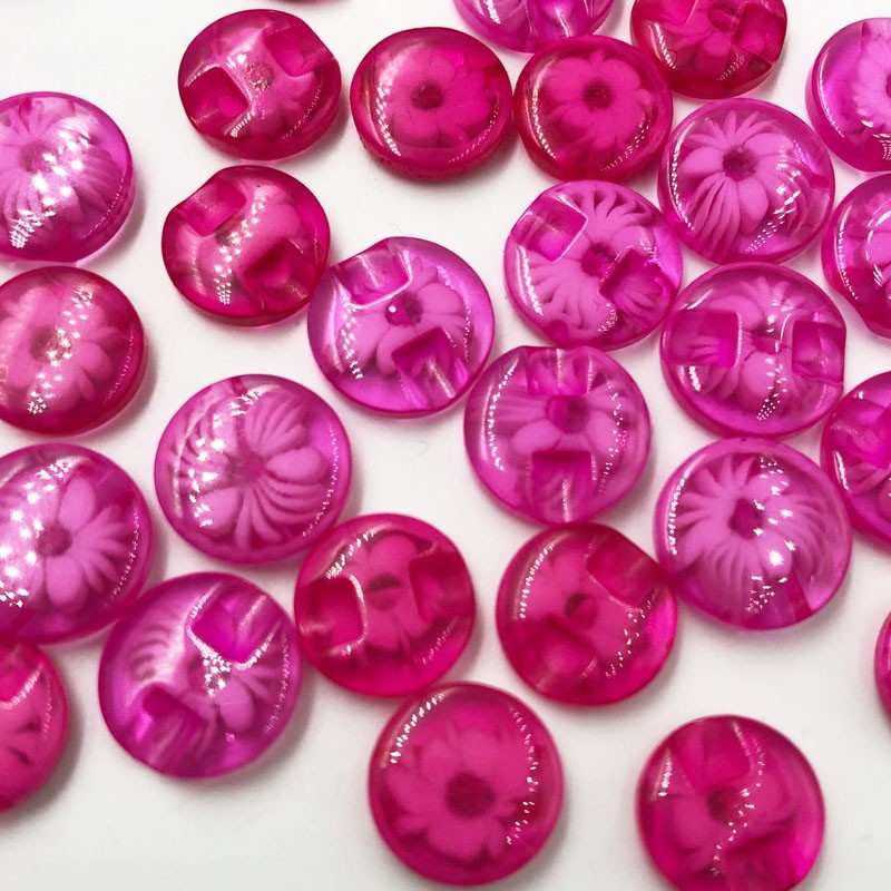 50 pcs 14 mm Hot Pink Plastic Buttons Sewing Notions Crafts PT11 ...