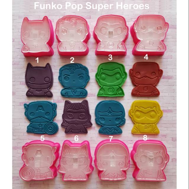 FUNKO POP SUPER HEROES Cookie cutter 1-8 (sold individually) | Shopee ...