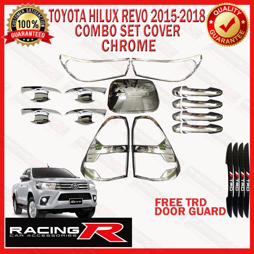 Toyota Hilux Revo 2015 to 2018 4x4 Garnish Cover Combo Set Chrome ...