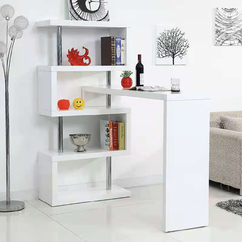 RBAR 360 Degree Rotating Swivel Bar Counter Table 120cm x 60cm Shelves ...