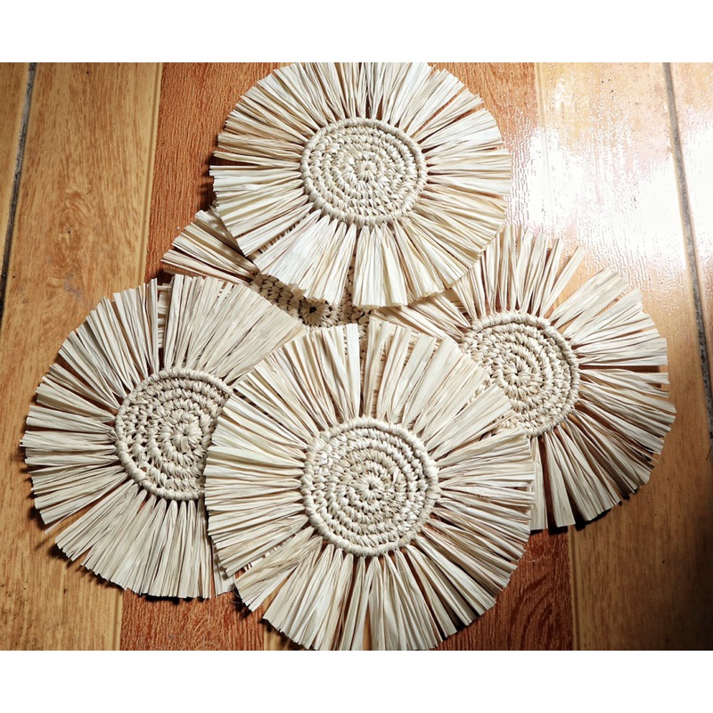 Raffia coaster (murakeni) 6 inch handmade | Shopee Philippines