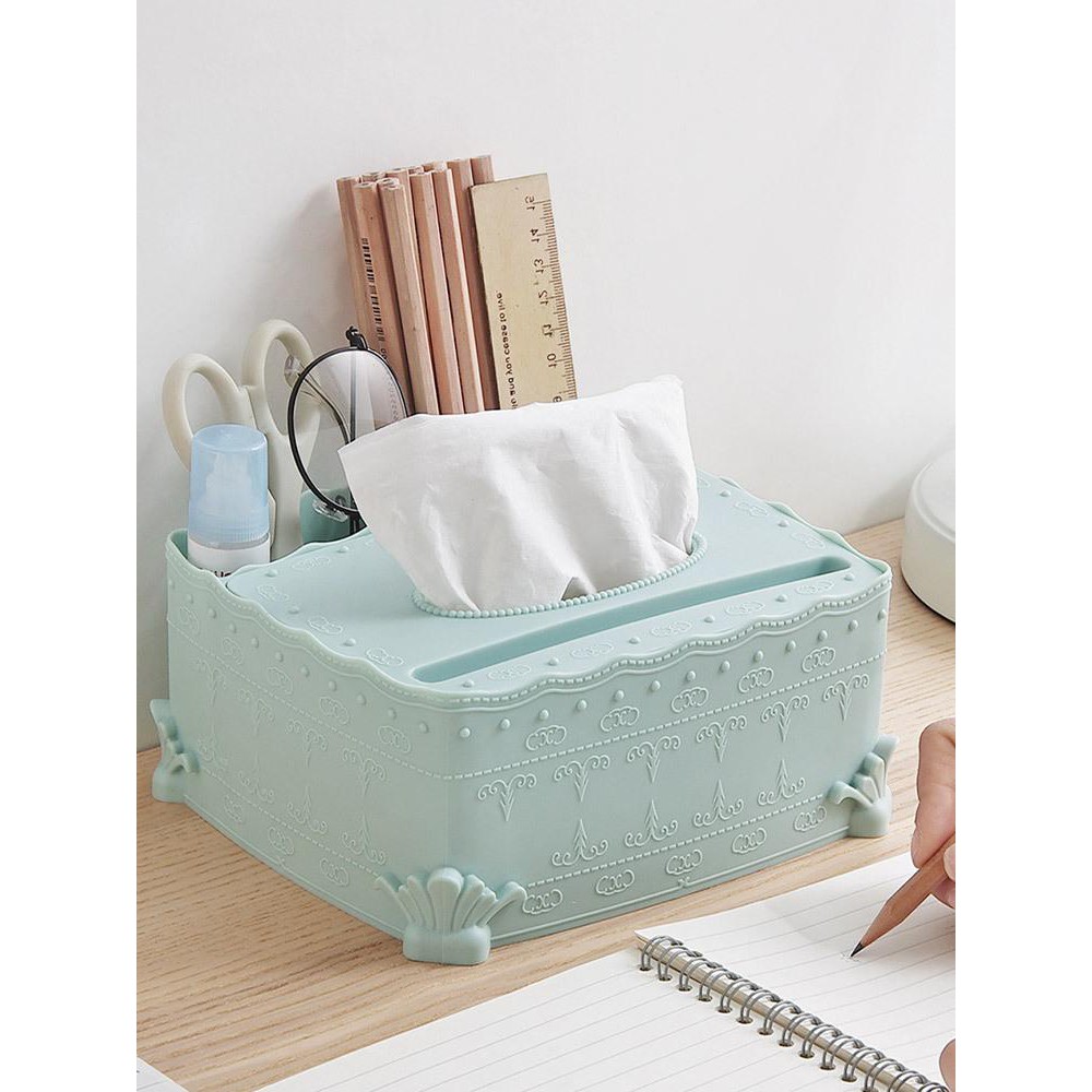 Convenient new model of plastic tissue box with shelf for storing items ...