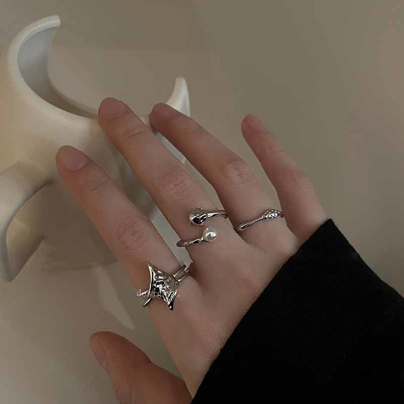 FYJ|Cool Style Irregular Metal Open Ring Female Niche Design High-End ...