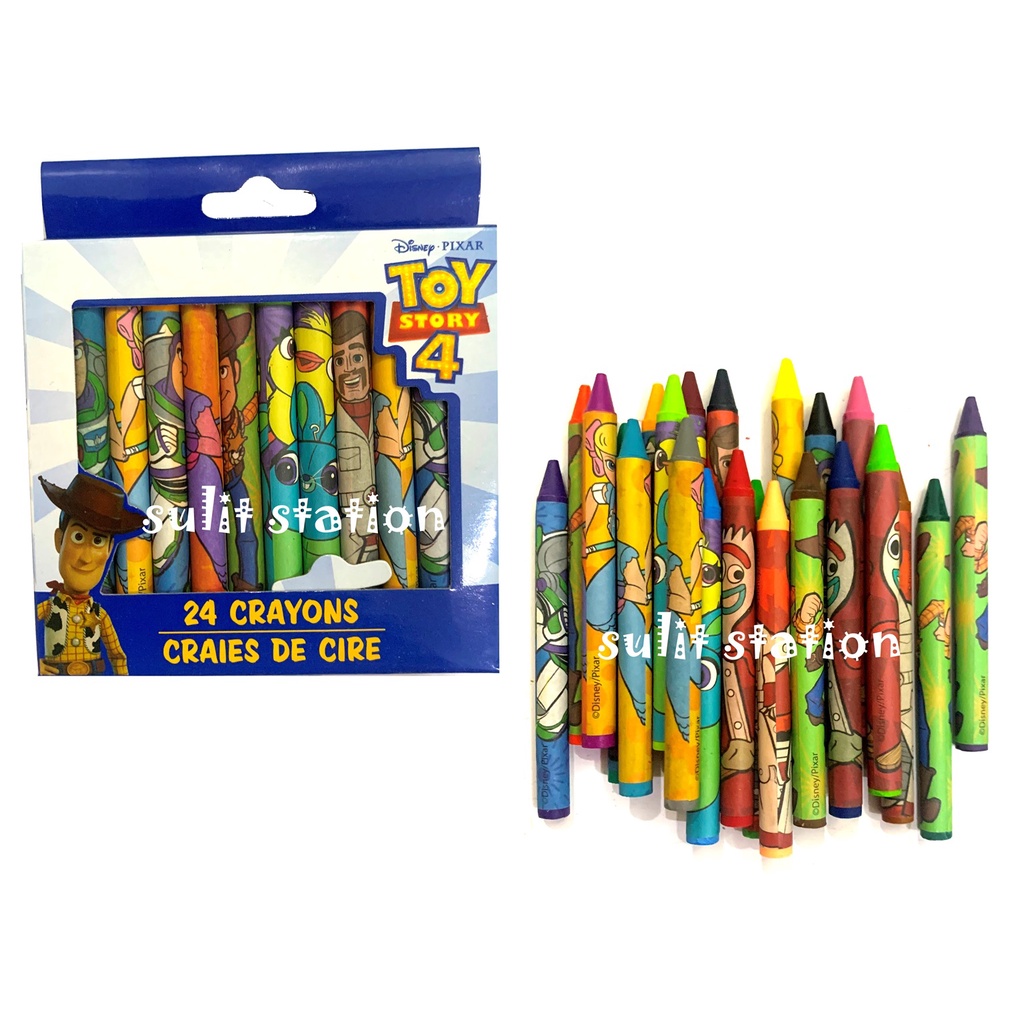 24pcs TOY STORY BUZZ LIGHTYEAR WOODY JESSIE COLOR COLORING CRAYONs ...