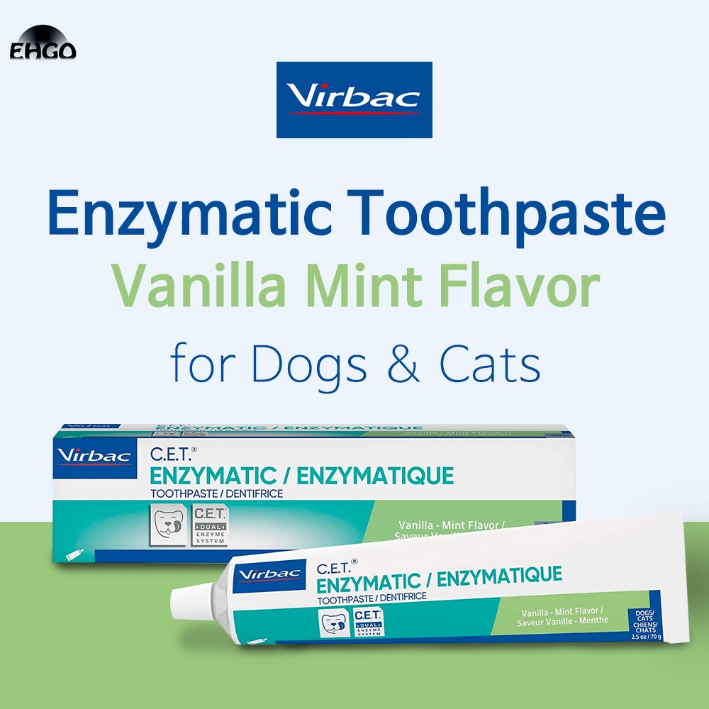 Virbac C.E.T Enzymatic Toothpaste for Dogs & Cats - Vanilla Mint Flavor ...