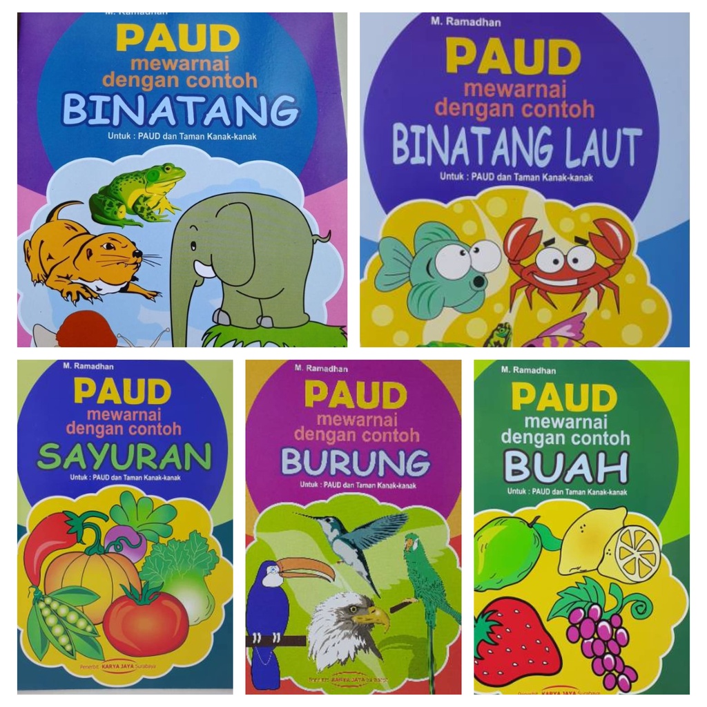 1 Package Contains 10 Coloring Books With Examples For KJS Kindergarten ...