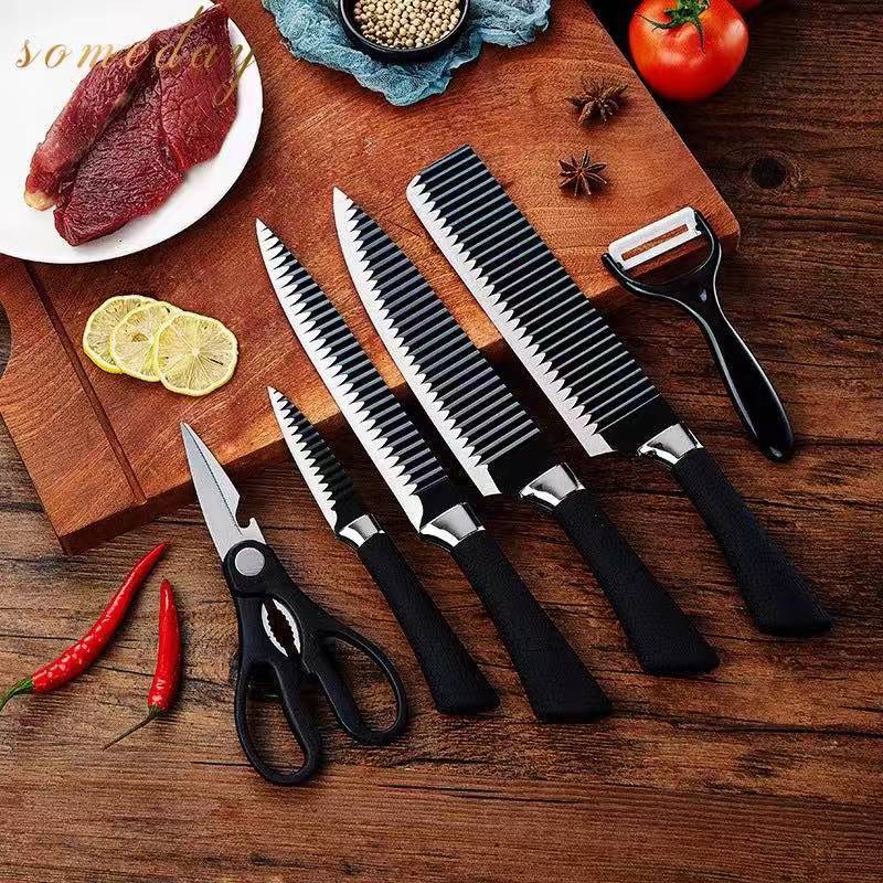 Someday 6 pcs Black Ceramic Knife Set and Kitchen Tool Set Anti-slip ...