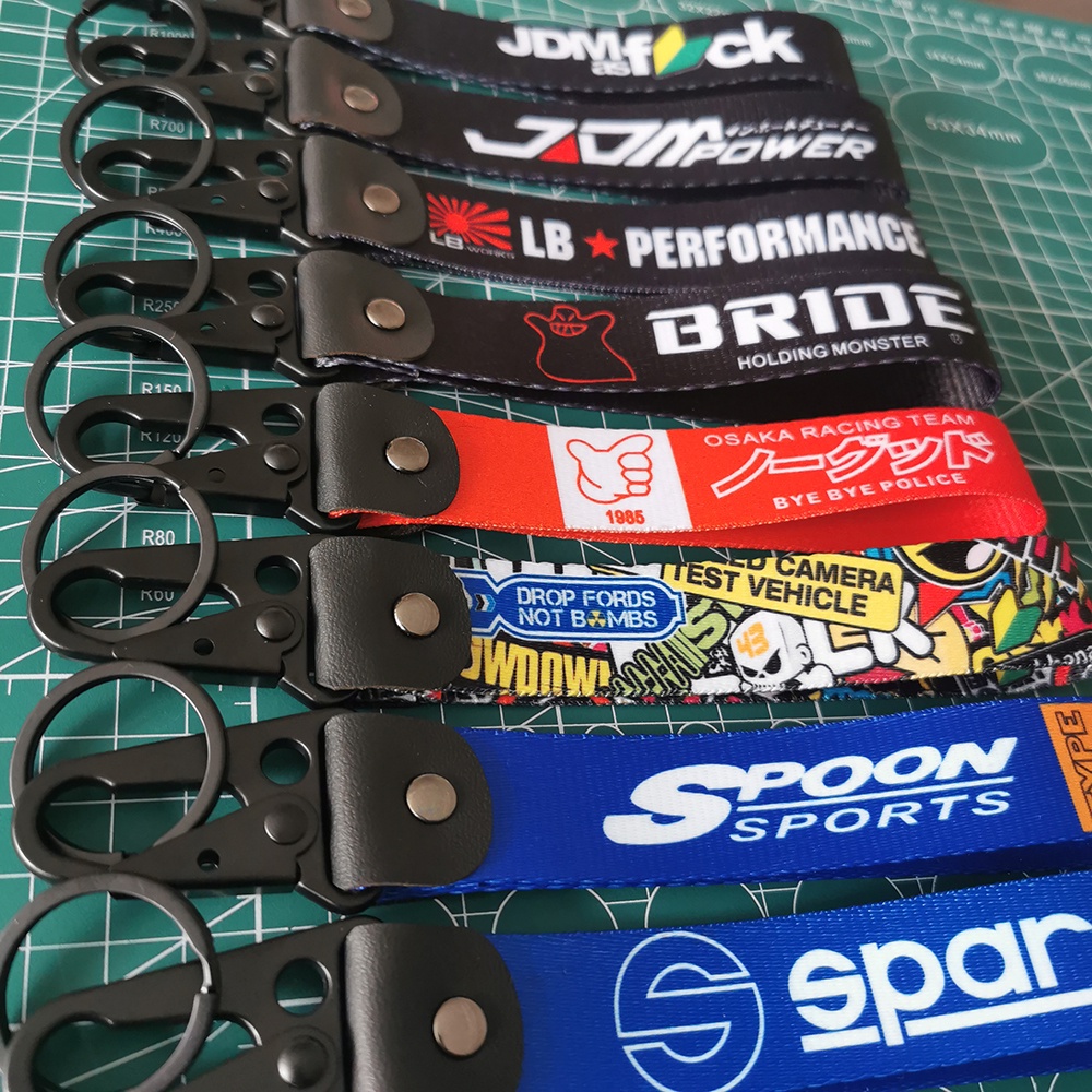 JDM Culture Racing Car Modified Style Wrist Keychain Key Rings Key ...