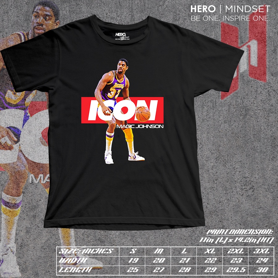 MAGIC JOHNSON #1 ICON SERIES SHIRT ROUND NECK BY HERO|MINDSET | Shopee ...