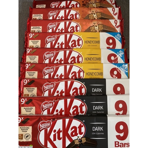 Kit Kat 9 BARS 2 Fingers Wafer Milk Chocolate DARK/HONEYCOMB/ORANGE ...