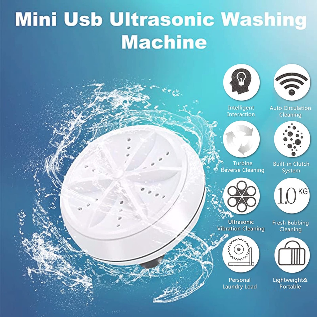 Mini Washing Machine Ultrasonic Turbo Washing Machine Portable Turbo ...