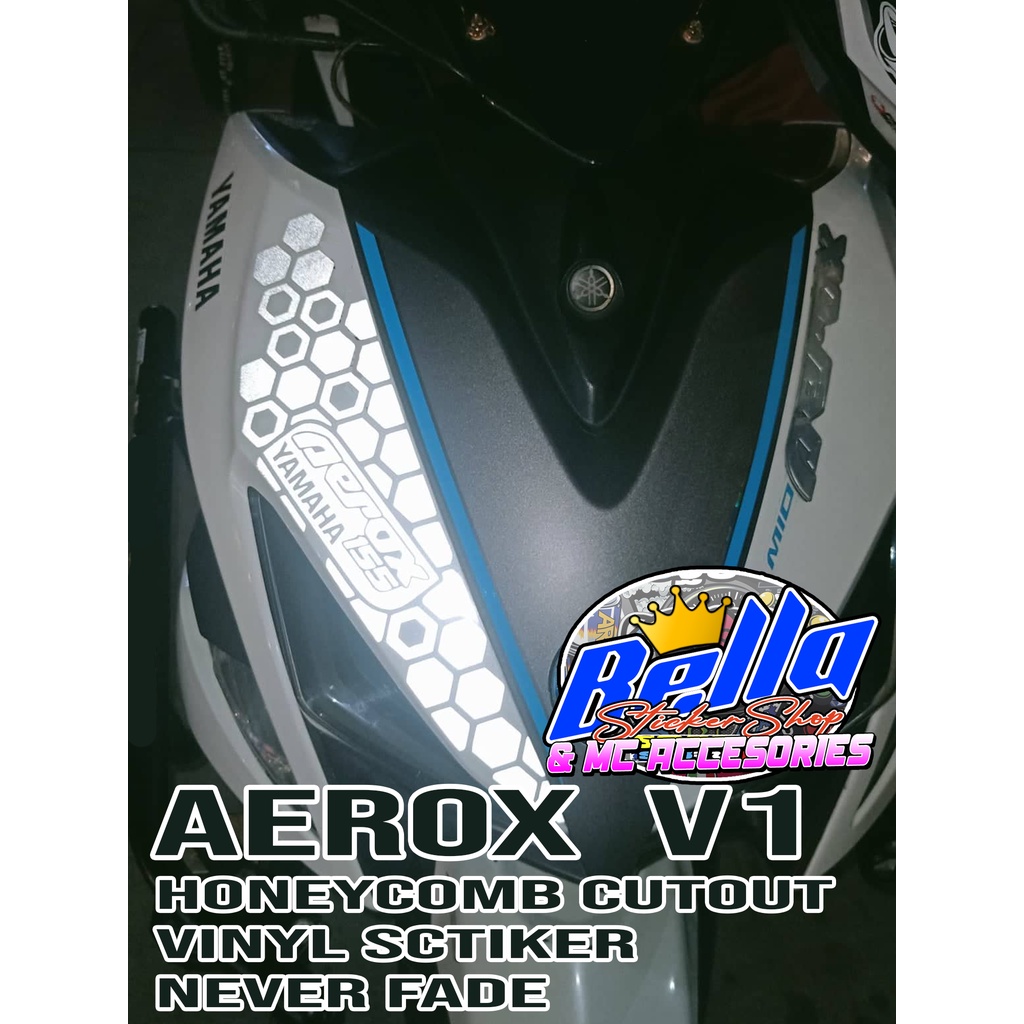 Yamaha Aerox 155 v1 Honeycomb Sticker, Vinyl Cutout Sticker, Quality ...