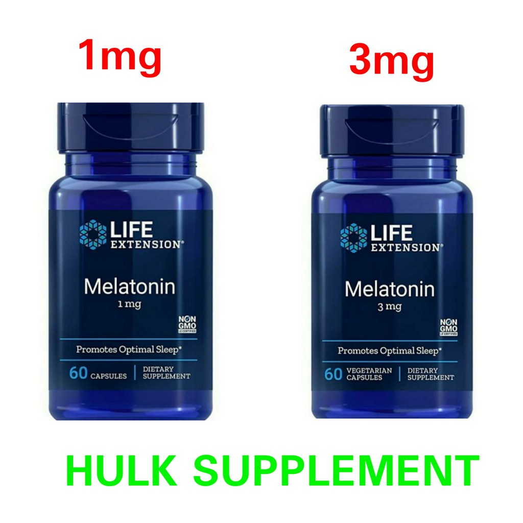 Life Extension Le Melatonin 1mg 1 mg / 3mg 3 mg 60 Caps | Shopee ...