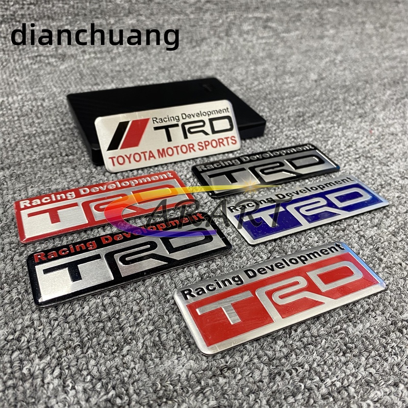 1PCS TRD Car Body Aluminum Emblem Stickers 3D Metal Decal For TOYOTA ...